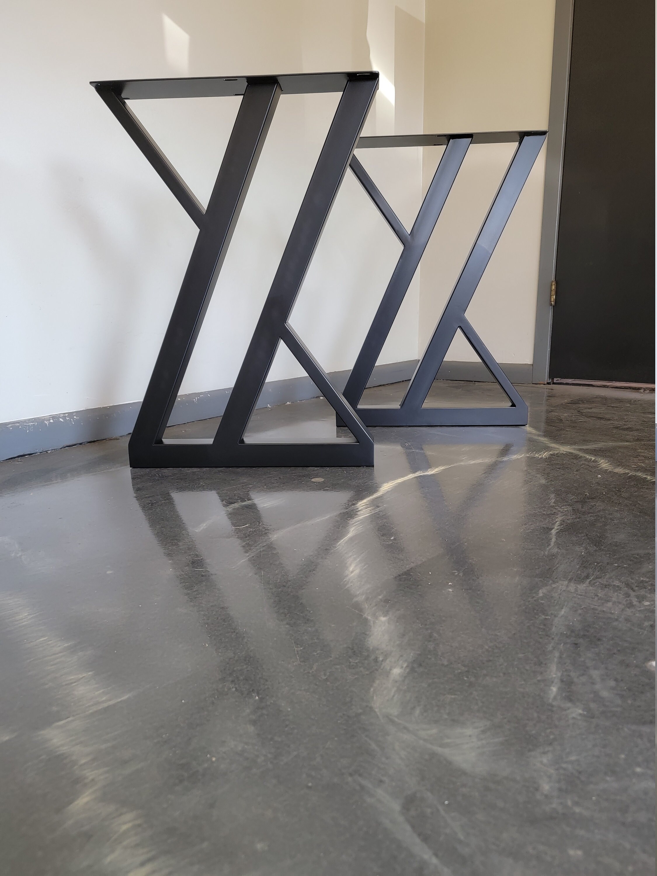 Double Slant Style Metal Table Legs Any Size/color | Etsy