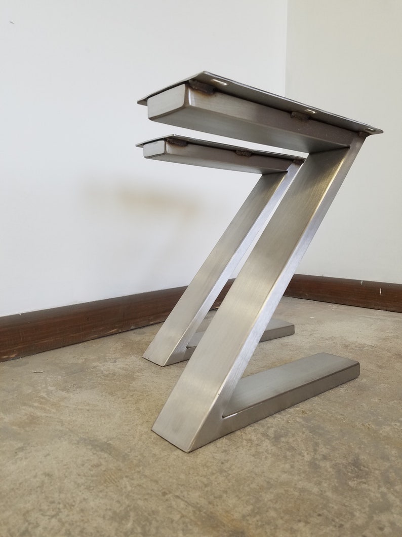 Brushed Stainless Z-shaped Table/desk/bench Legs - Etsy