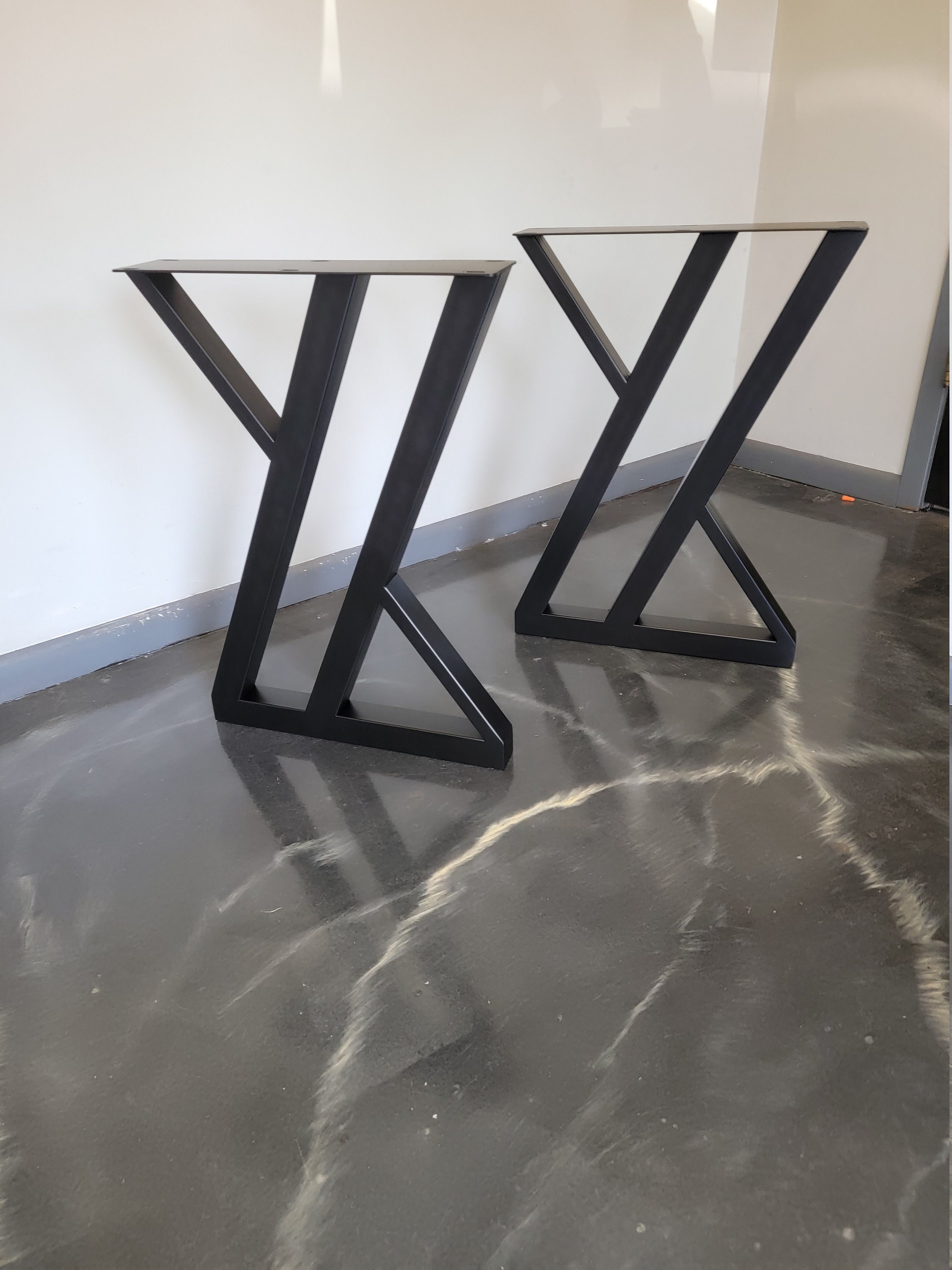 Double Slant Style Metal Table Legs Any Size/color | Etsy