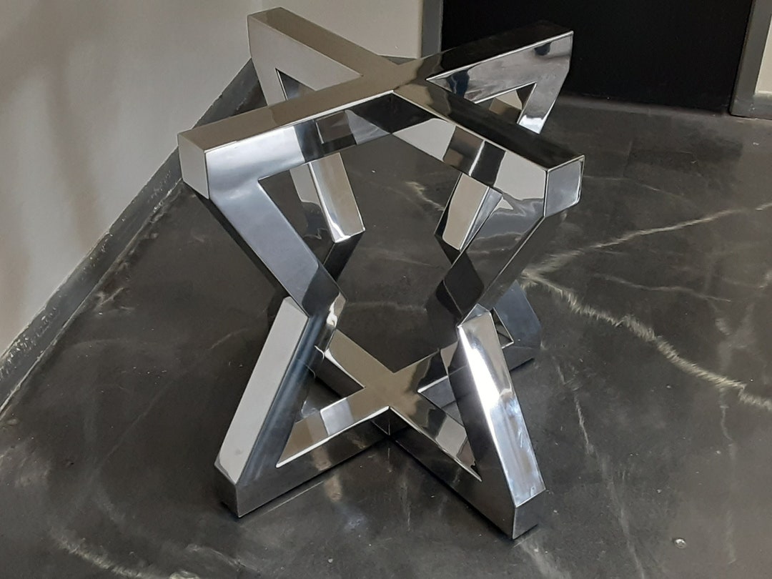 Polished Stainless Hourglass Style Metal Table Base - Any Size! - Etsy