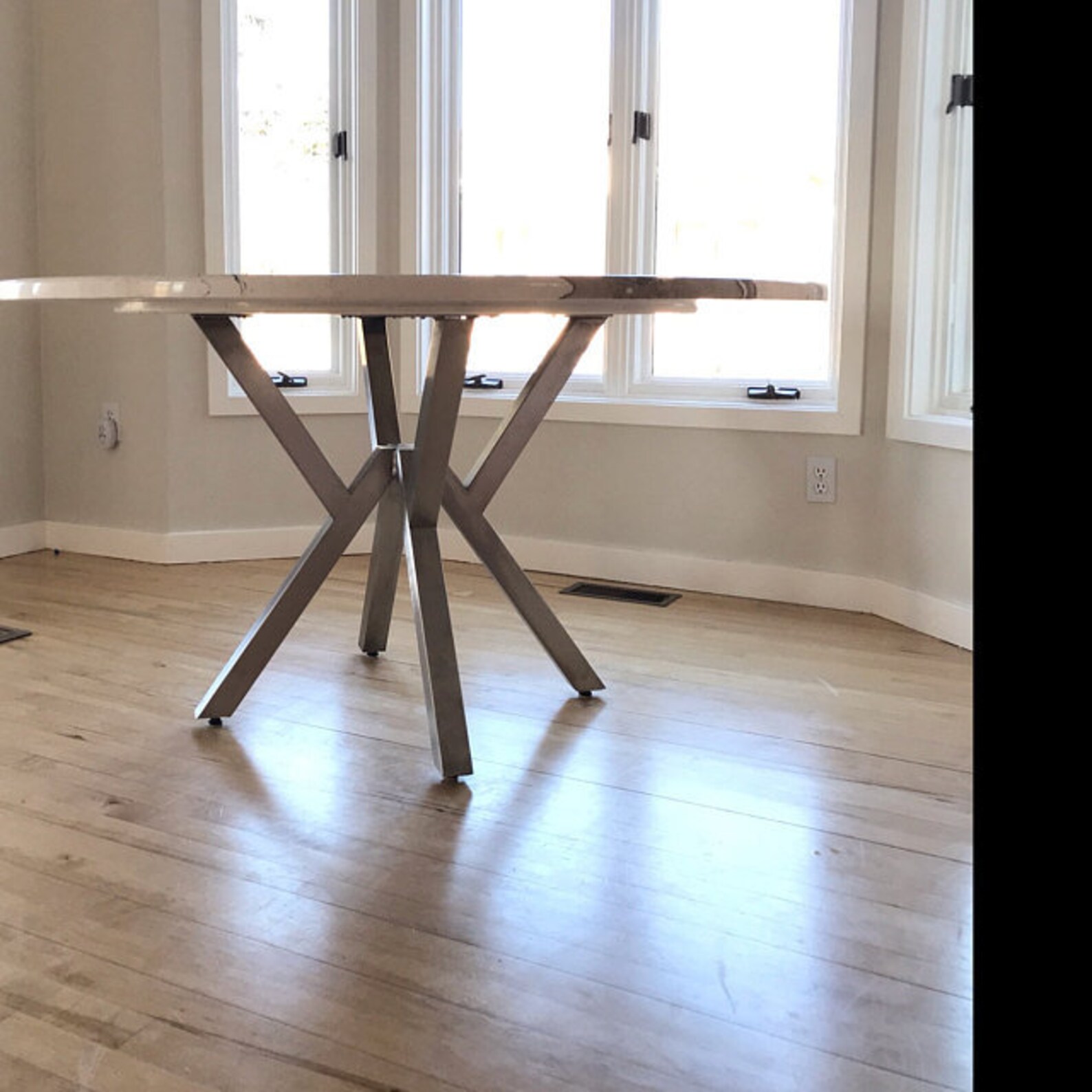 Brushed Stainless W-shaped Trestle/pedestal Table Base/legs - Etsy