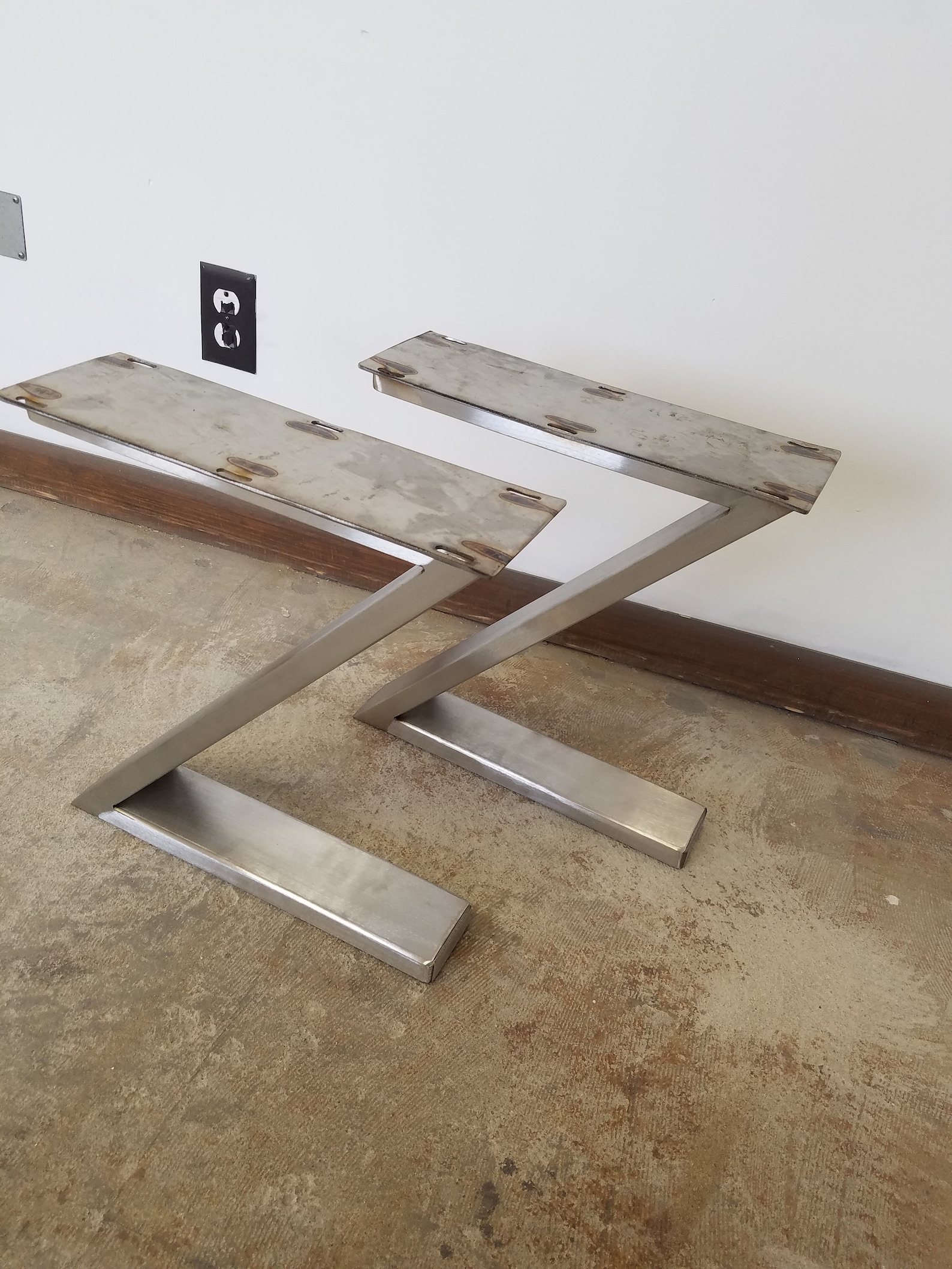 Brushed Stainless Z-shaped Table/desk/bench Legs | Etsy