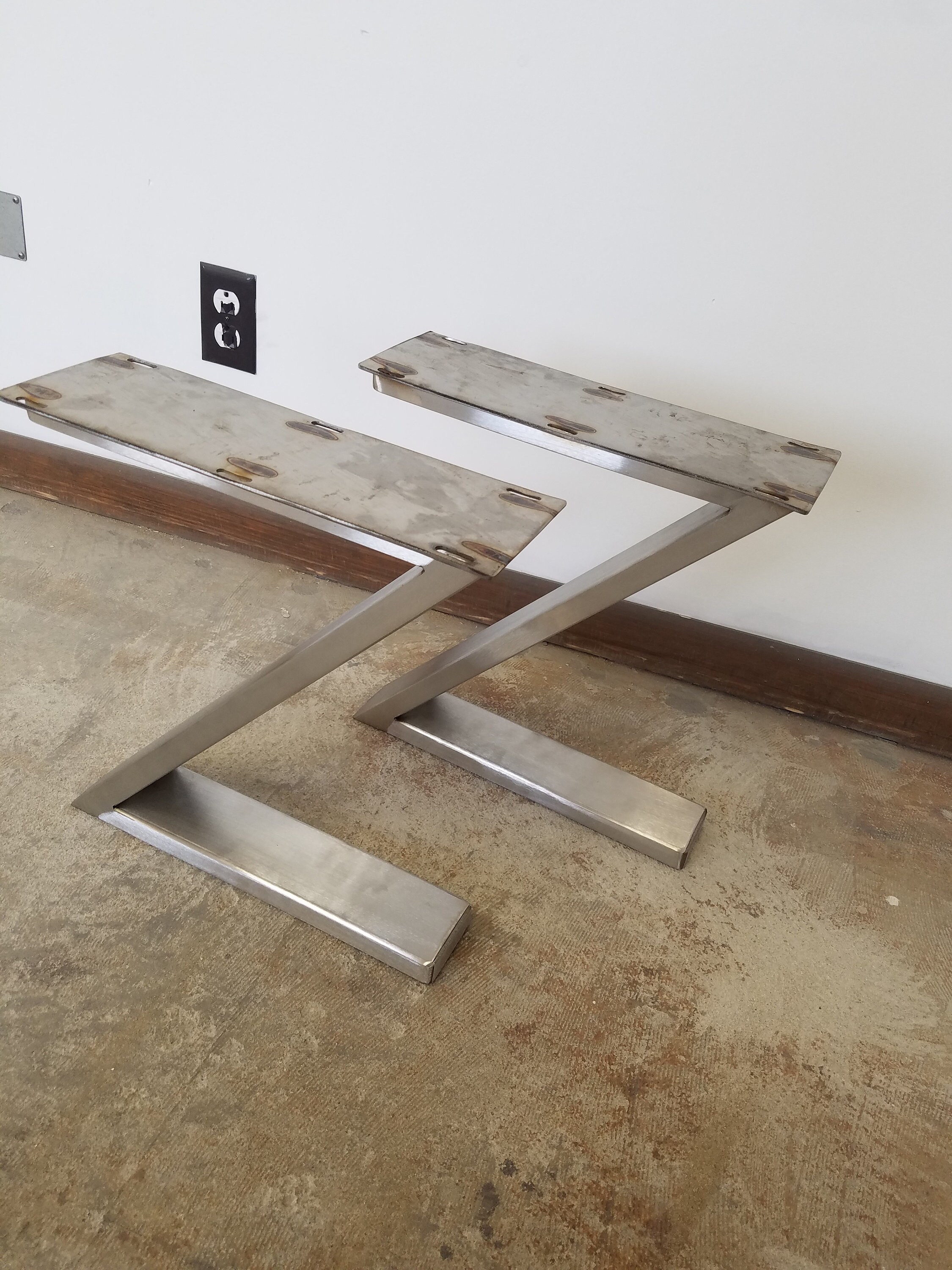 Brushed Stainless Z-shaped Table/desk/bench Legs - Etsy