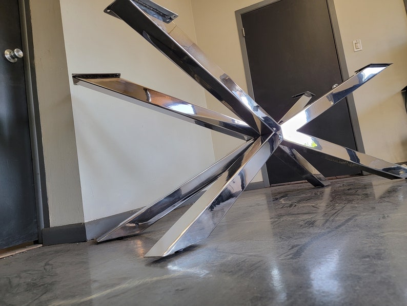 Polished Stainless Spider Style Metal Table Base Any Size - Etsy