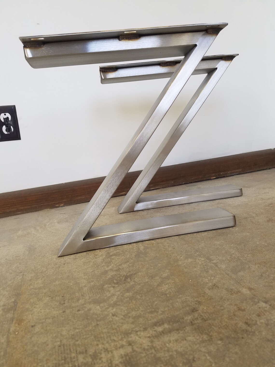 Brushed Stainless Z-shaped Table/desk/bench Legs | Etsy