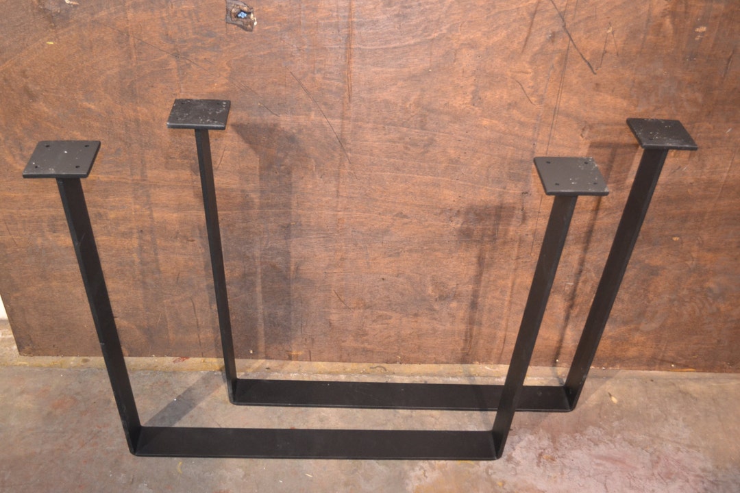 Bent Steel Industrial Table Legs - Any Size & Color! - Etsy