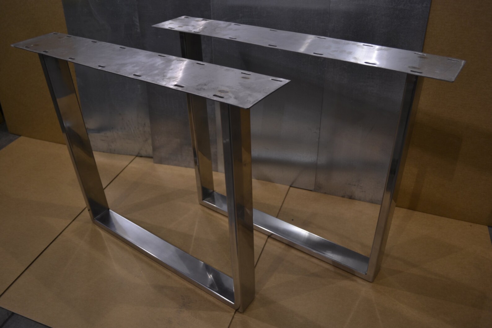 Polished Stainless Metal Tapered Table Legs Any Size - Etsy