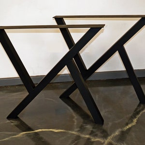 Offset X-frame Style Metal Table Legs - Any Size/color - Etsy