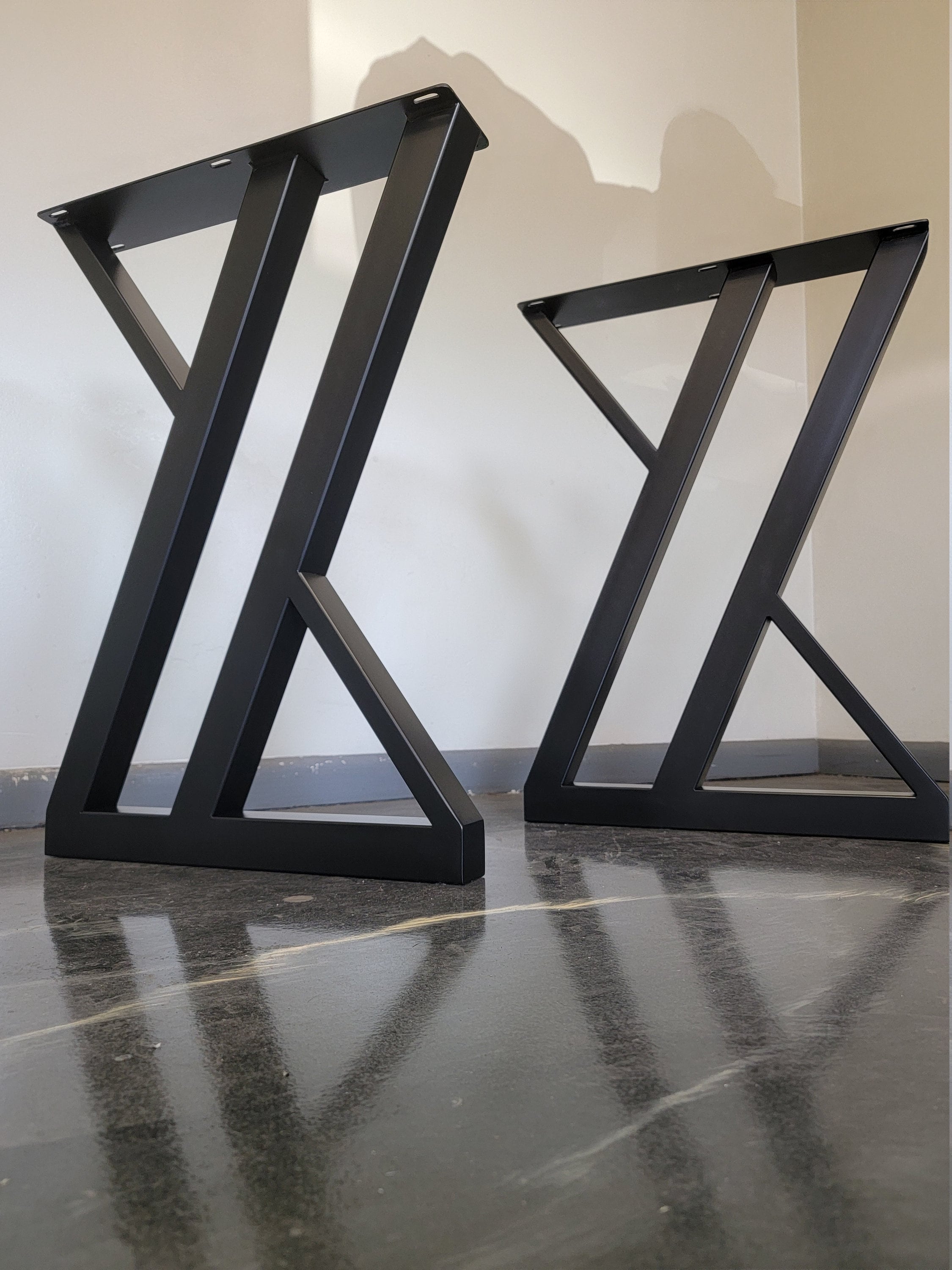 Double Slant Style Metal Table Legs Any Size/color | Etsy