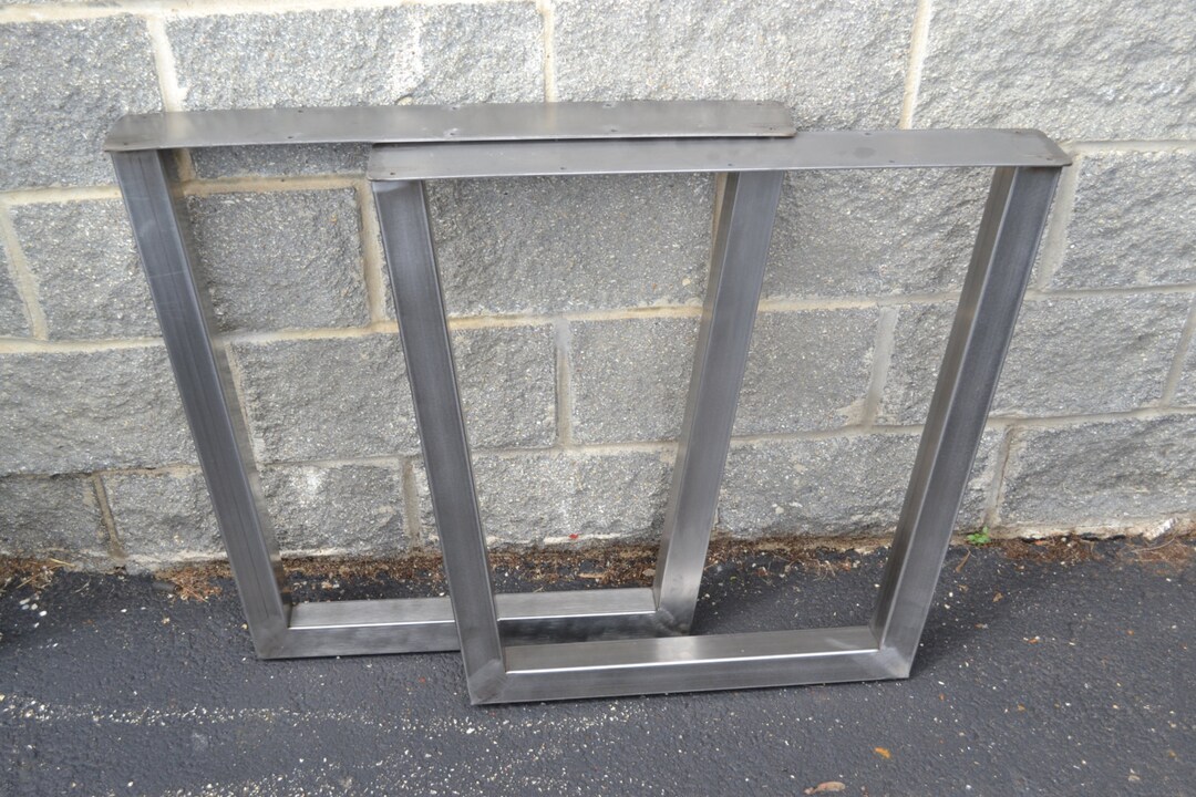 Brushed Stainless Steel Tapered Metal Table Legs Any Size - Etsy
