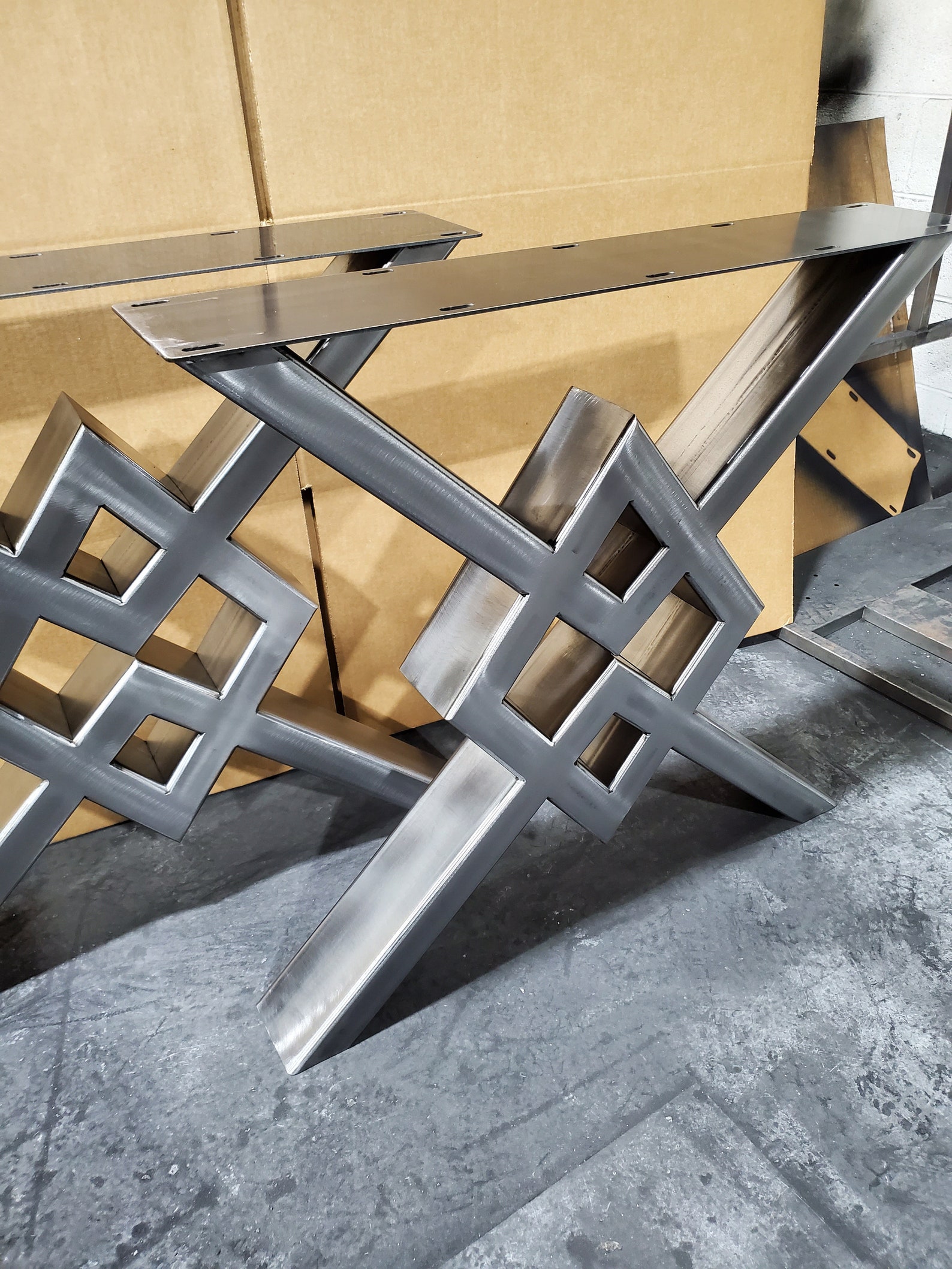 Inverted Diamond Style Metal Table Legs Any Size/color | Etsy