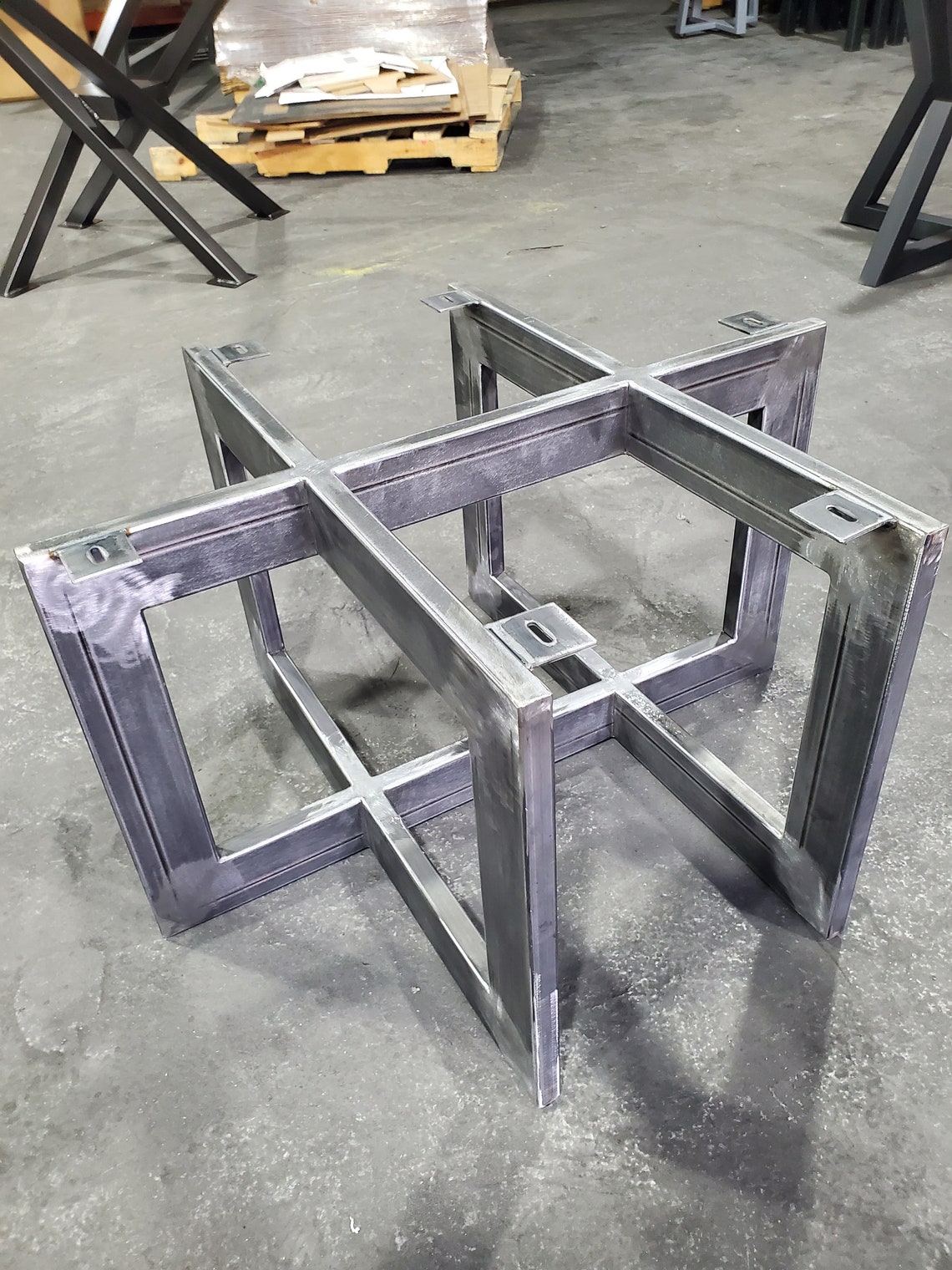 Intersecting Rectangular Metal Table Base/frame Any Size & | Etsy
