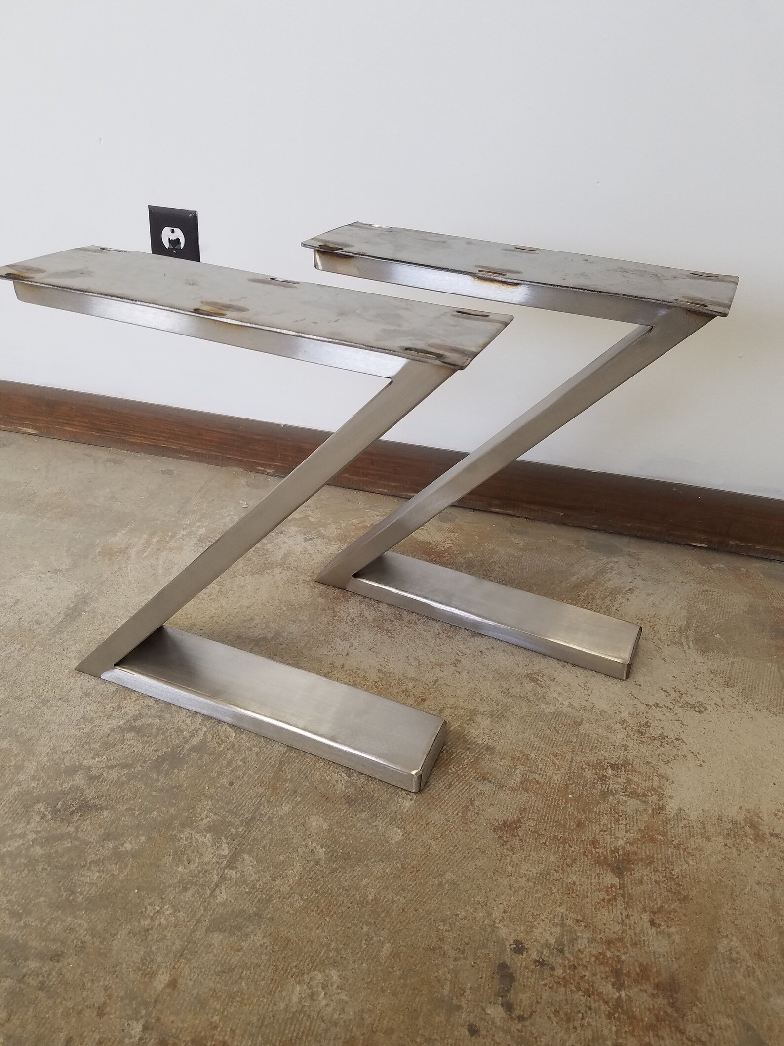 Brushed Stainless Z-shaped Table/desk/bench Legs - Etsy