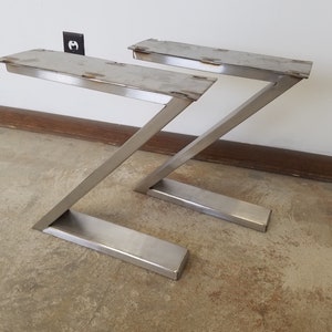 Brushed Stainless Z-shaped Table/desk/bench Legs - Etsy
