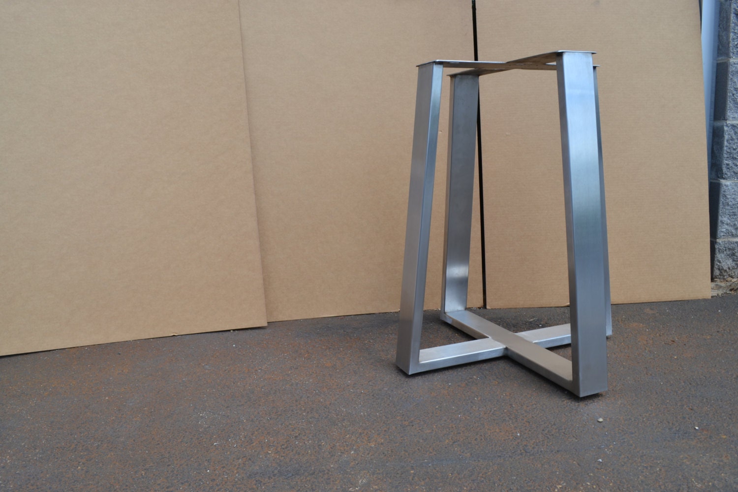 Brushed Stainless Metal Tapered Table Base/legs Any Size - Etsy