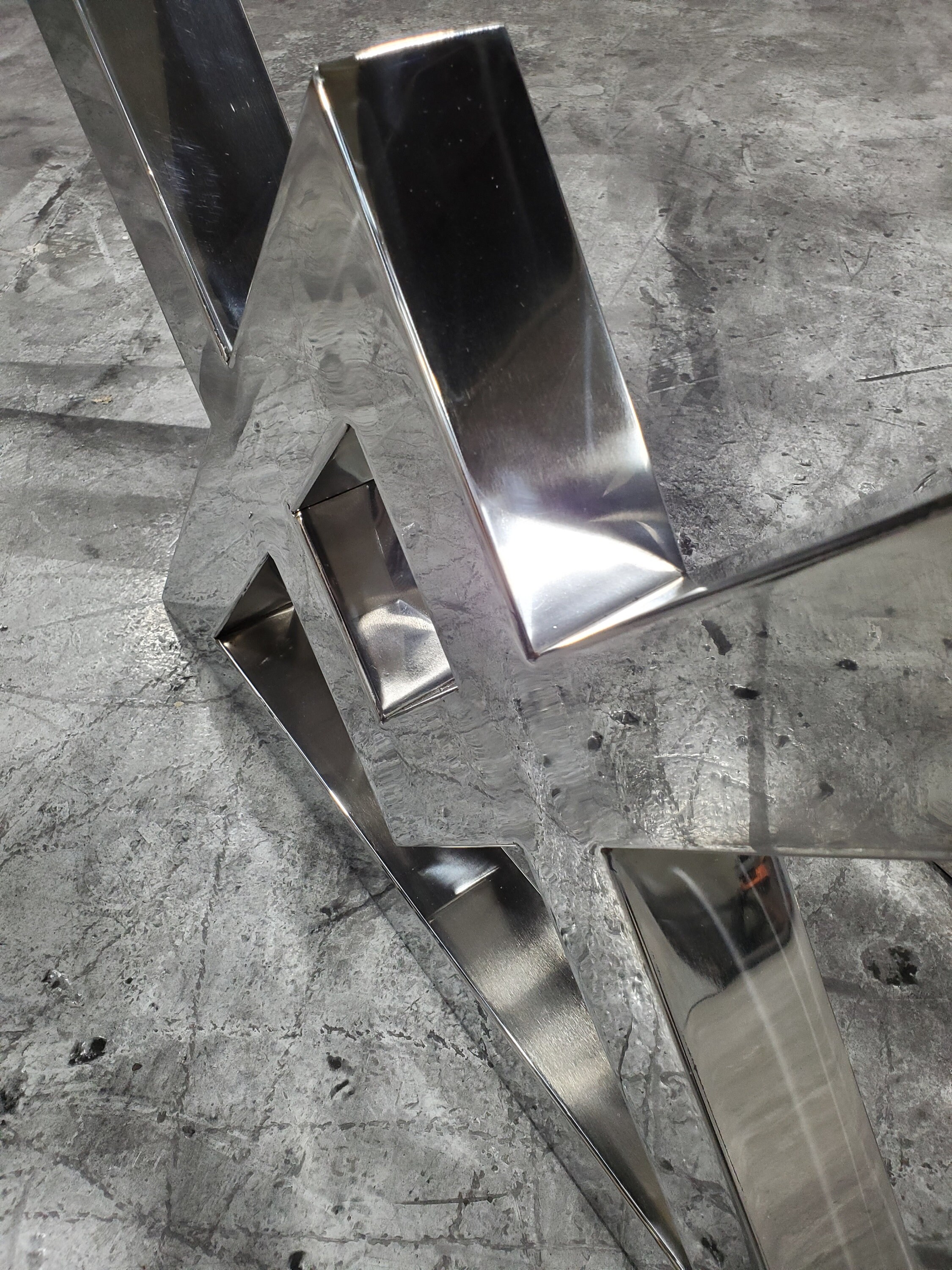 Polished Stainless Chrome Metal Table Legs Diamond Style | Etsy