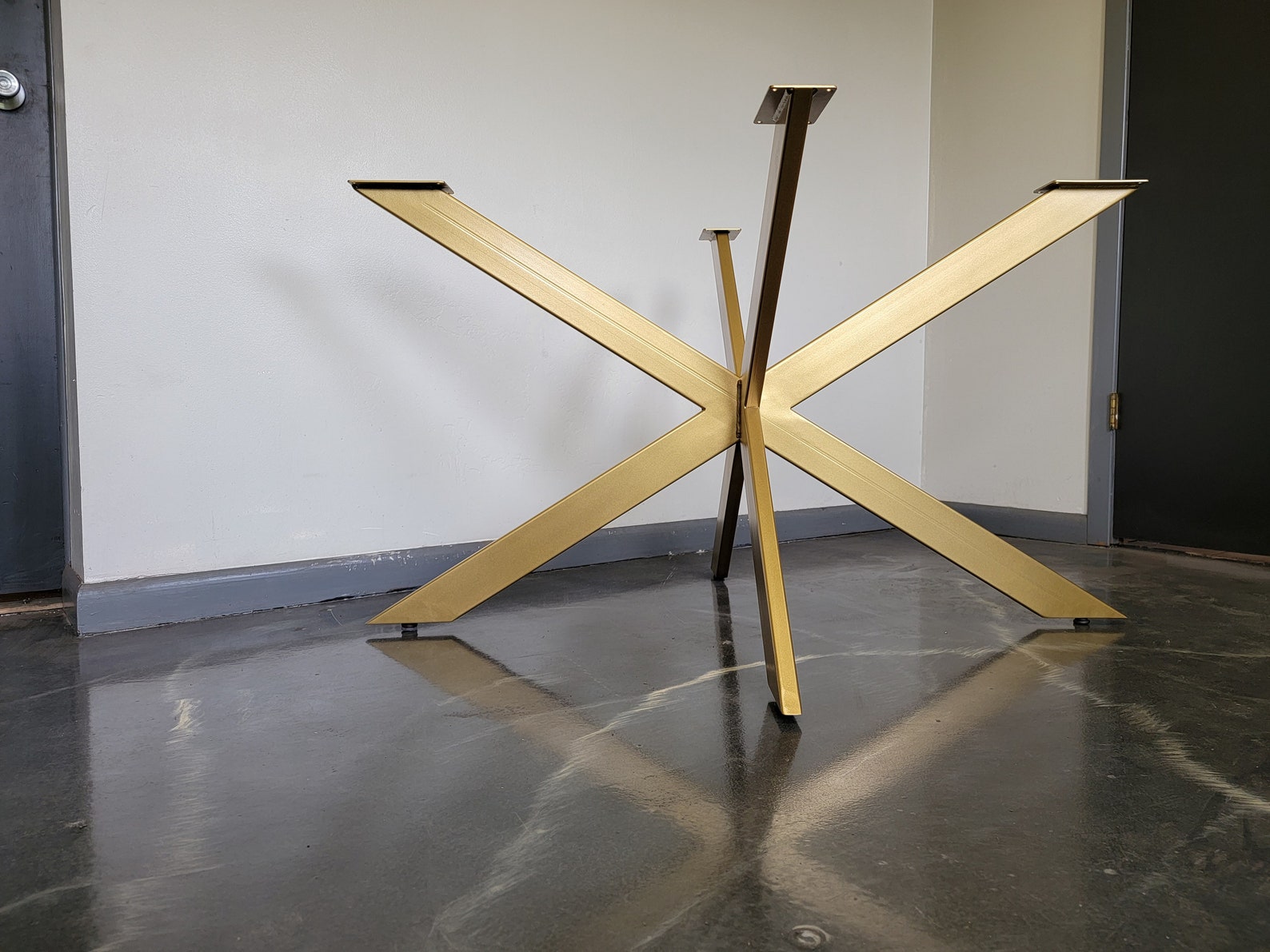 Rectangular Cross-x Metal Table Base/frame Any Size/color - Etsy