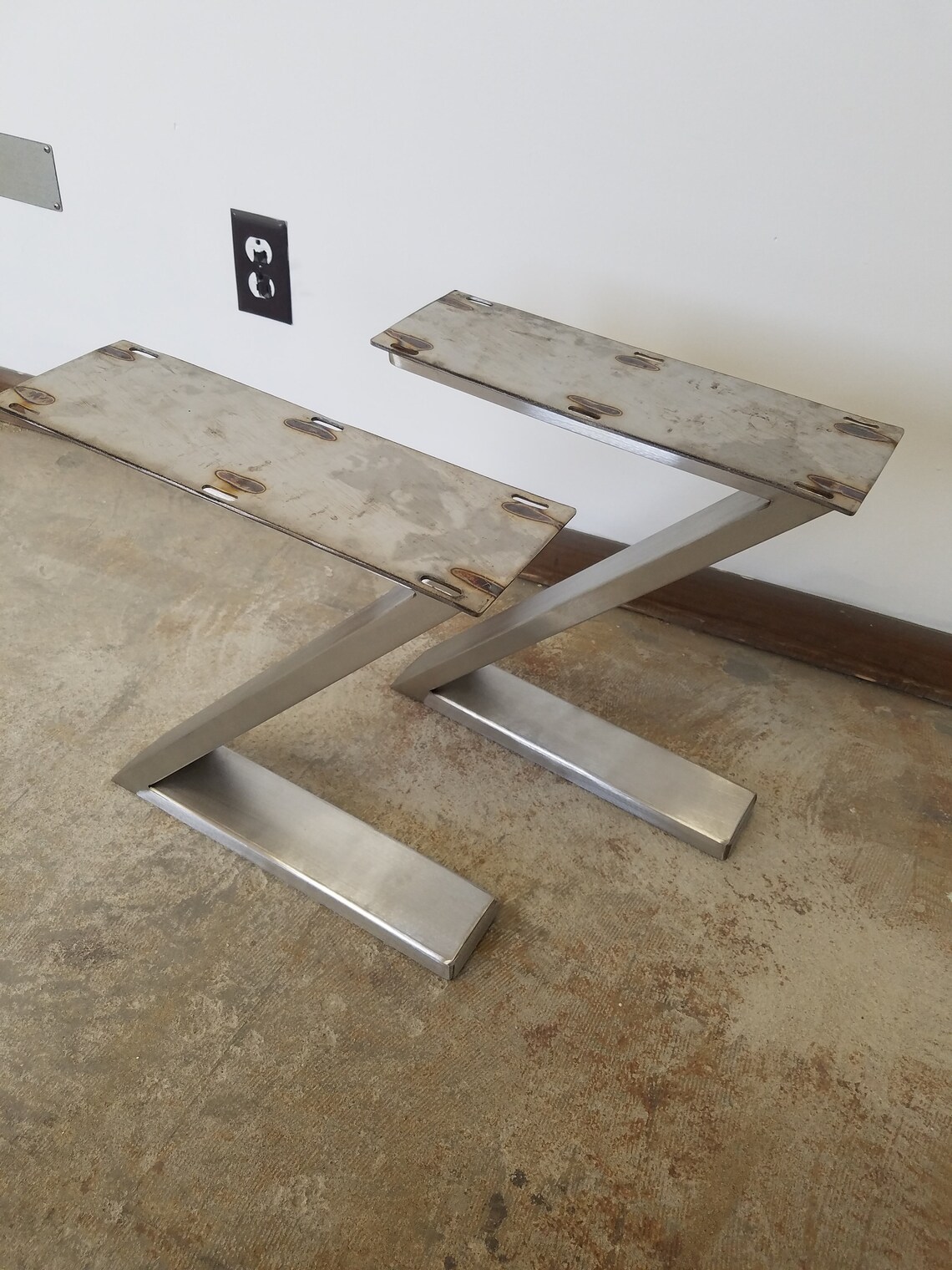 Brushed Stainless Z-shaped Table/desk/bench Legs | Etsy