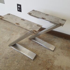 Brushed Stainless Z-shaped Table/desk/bench Legs - Etsy