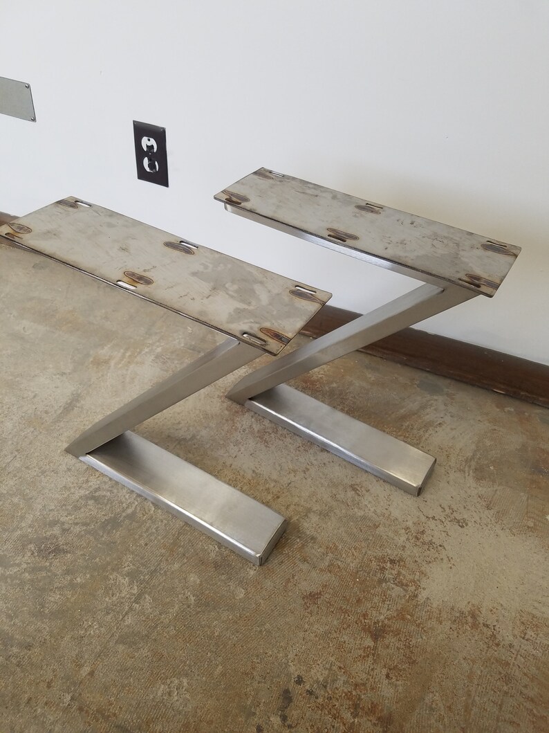 Brushed Stainless Z-shaped Table/desk/bench Legs | Etsy