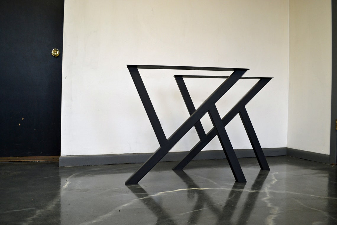 Offset X-Frame Style Metal Table Legs Any size/color | Etsy