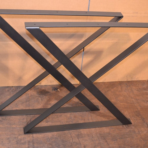 Steel Metal Table Legs Rectangular Cross Brace Style Any - Etsy