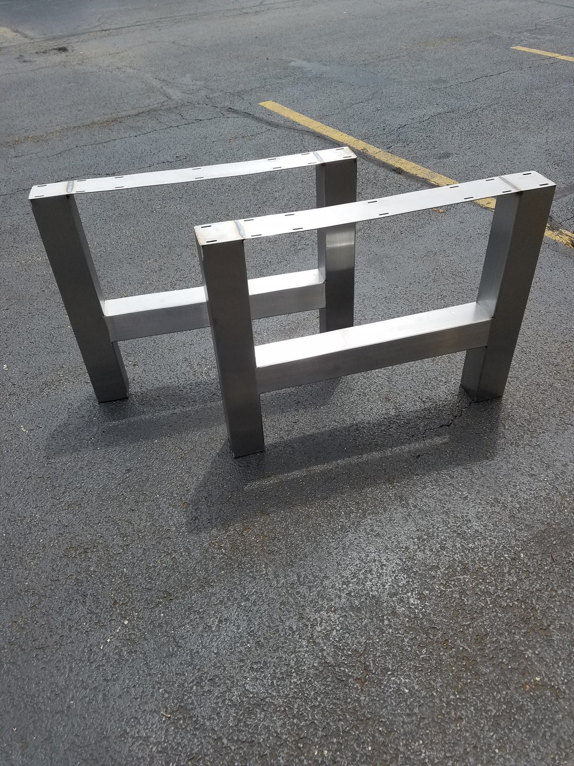 Brushed Metal Stainless Steel H-frame Table Legs Any Size - Etsy