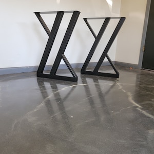 Double Slant Style Metal Table Legs - Any Size/color - Etsy