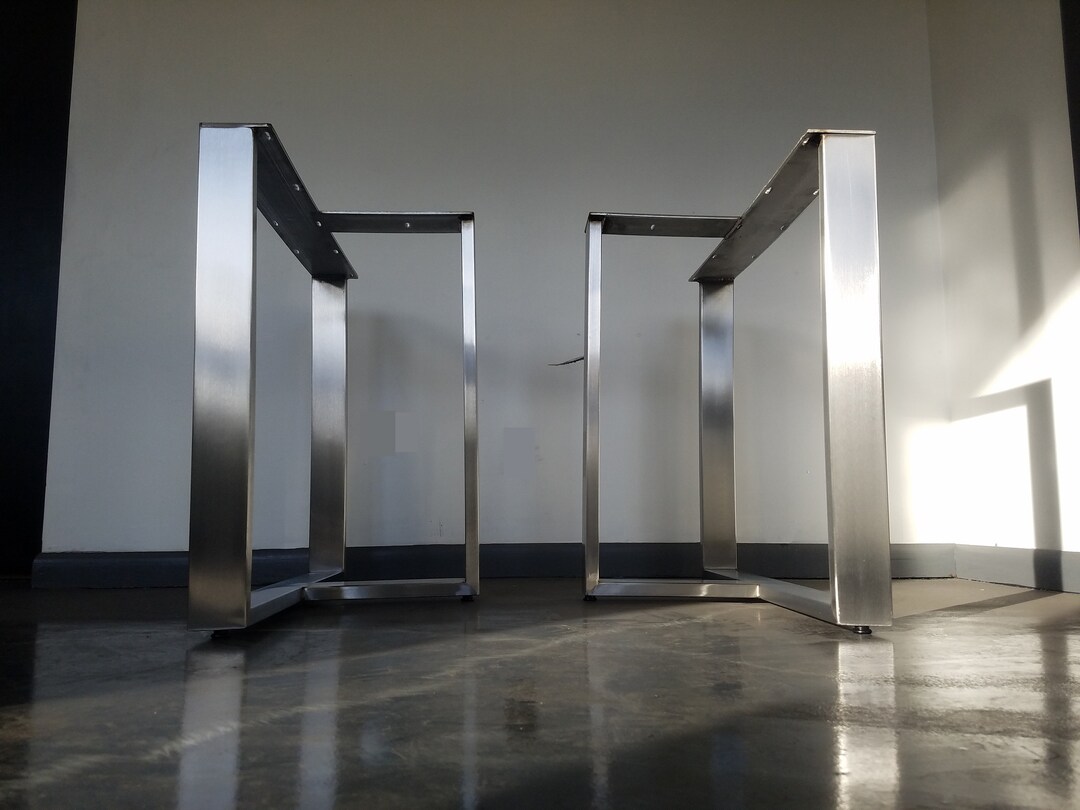 Brushed Stainless Metal T-shaped Table/desk/bench Legs - Any Size - Etsy