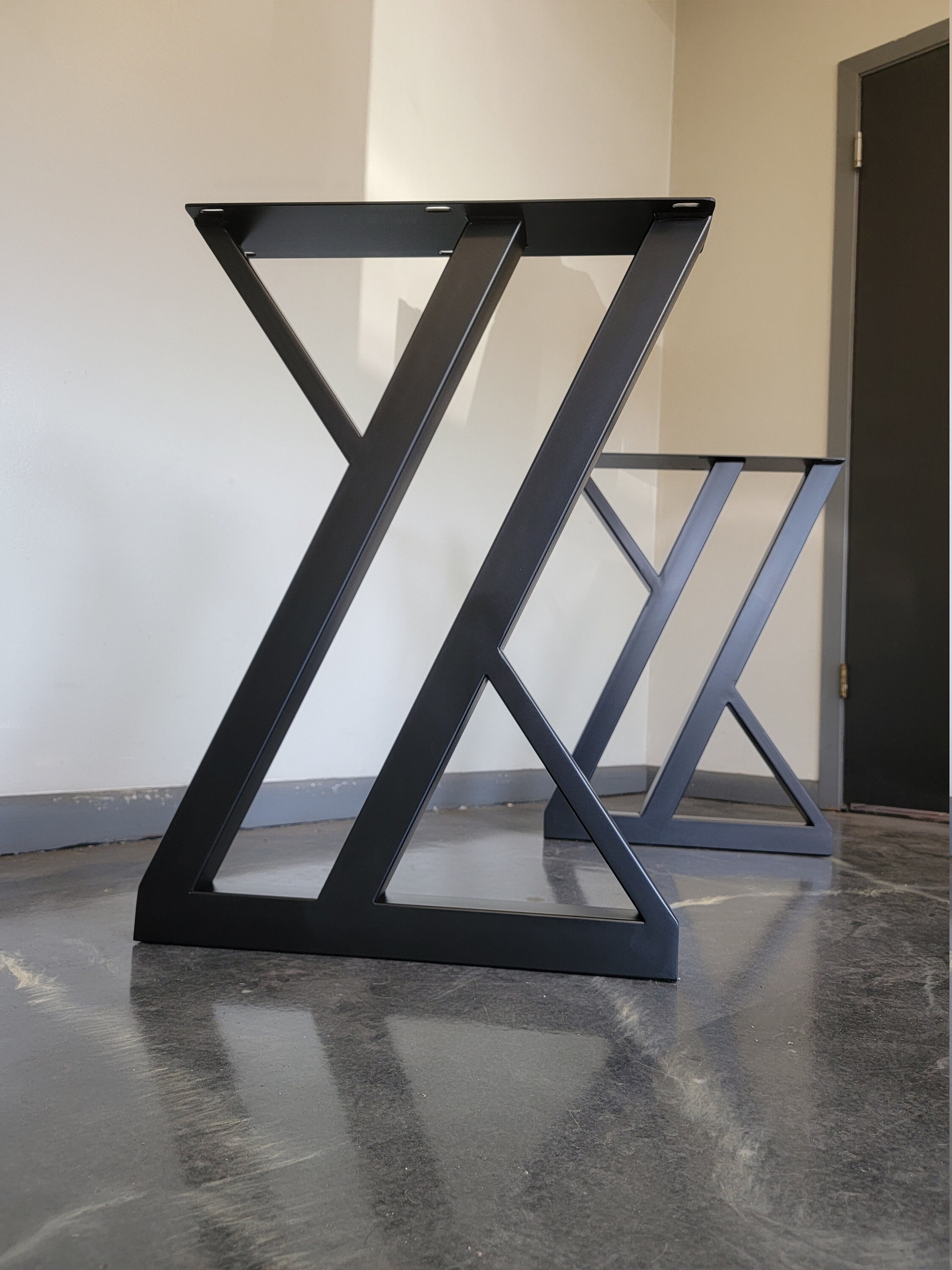 Double Slant Style Metal Table Legs Any Size/color | Etsy