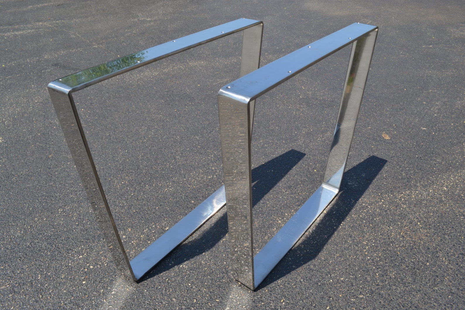 Polished Stainless Bent Metal Table/desk/bench Legs Any - Etsy
