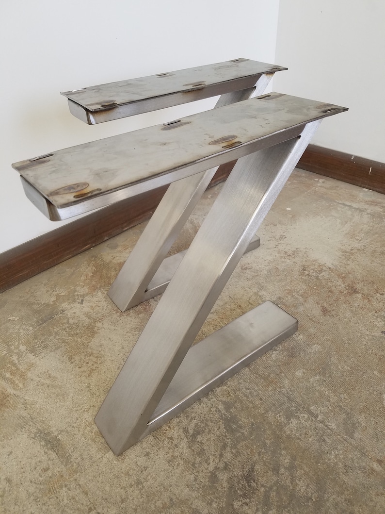 Brushed Stainless Z-shaped Table/desk/bench Legs | Etsy