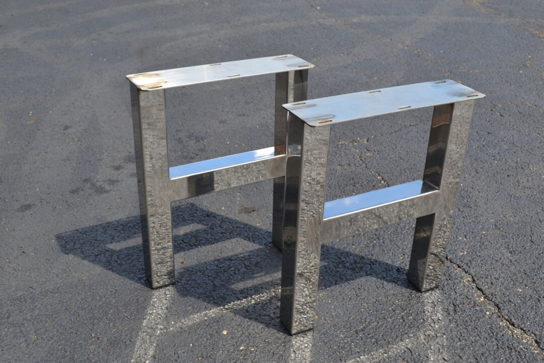 Polished Stainless Metal H-frame Table Legs - Any Size! - Etsy