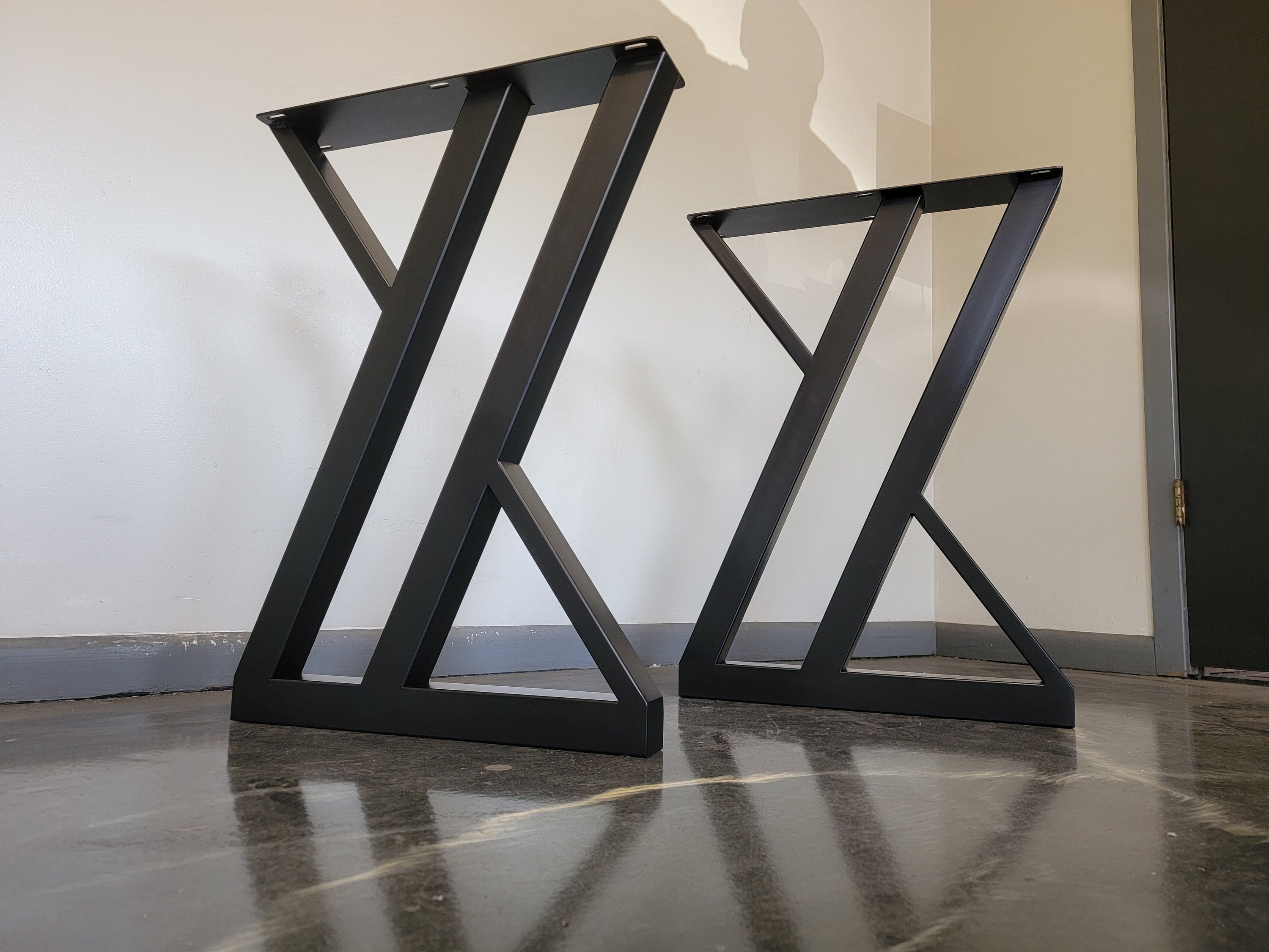 Double Slant Style Metal Table Legs Any Size/color | Etsy