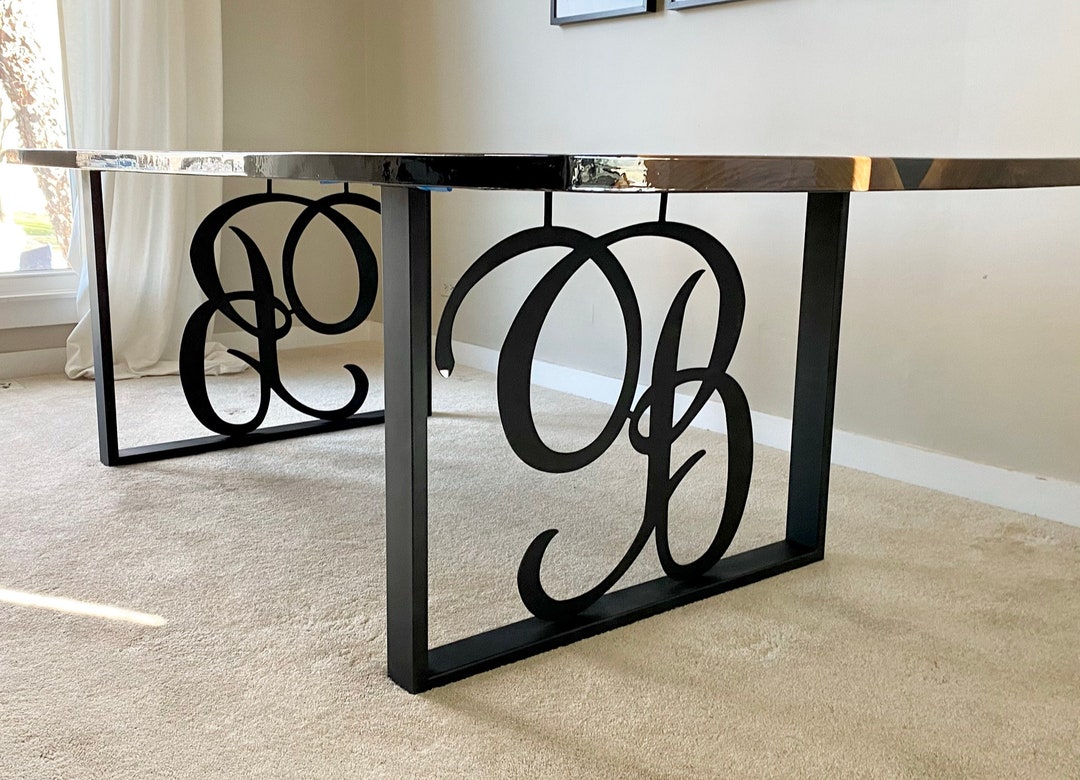 Metal Table Legs, Monogram Rectangular Style - Any Size/color - Etsy