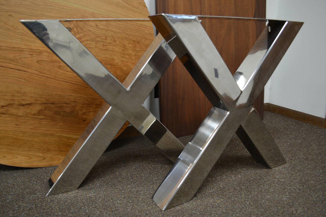 Polished Stainless X-frame Table/bench/desk Legs - Any Size! - Etsy