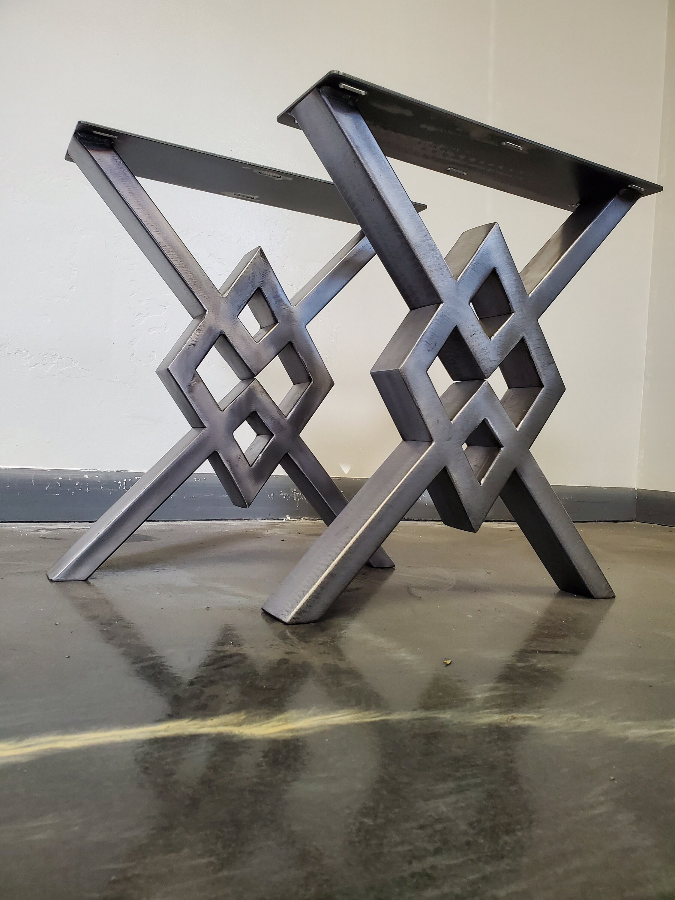 Inverted Diamond Style Metal Table Legs Any Size/color | Etsy