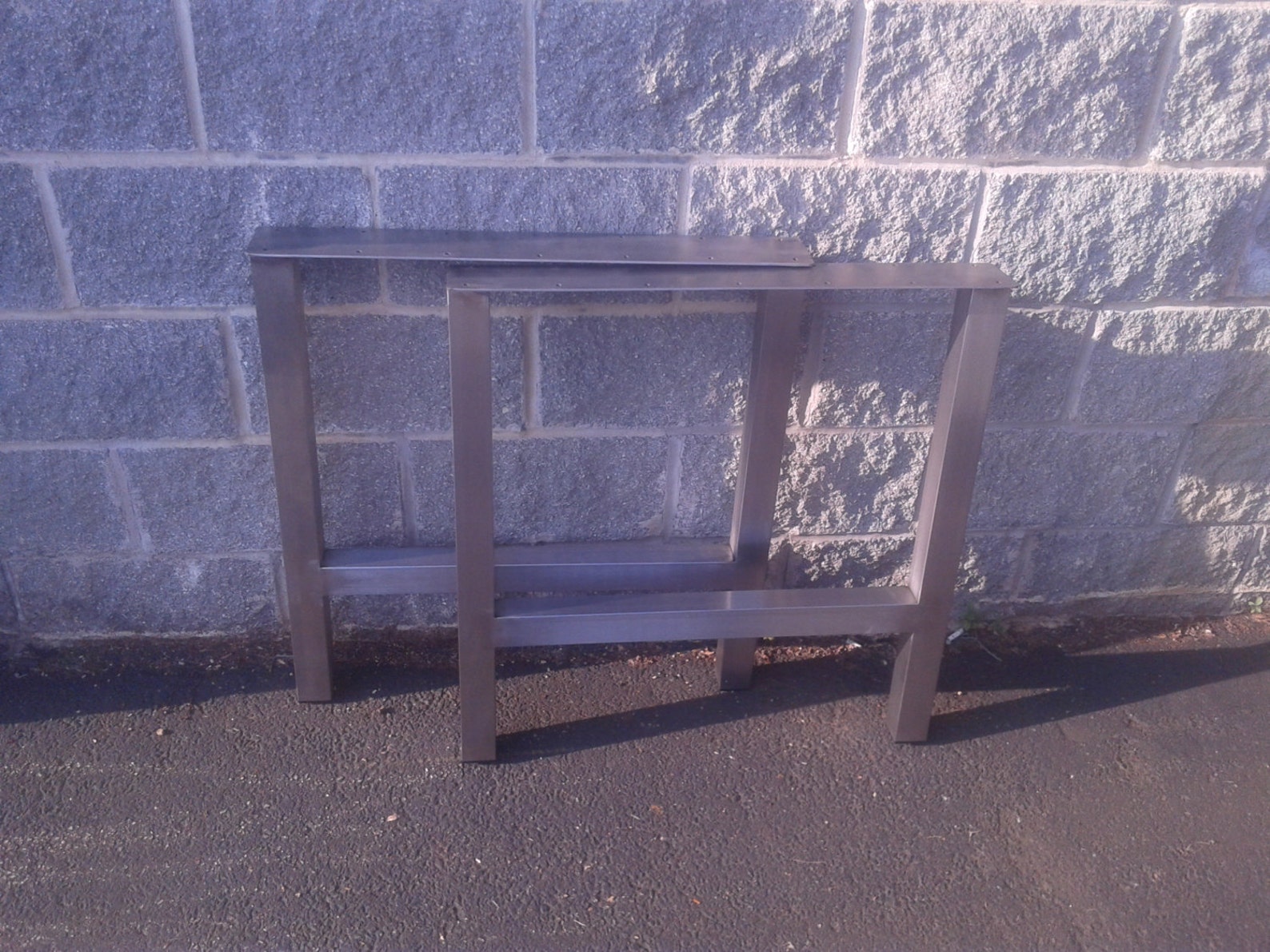 Brushed Metal Stainless Steel H-frame Table Legs - Any Size! - Etsy