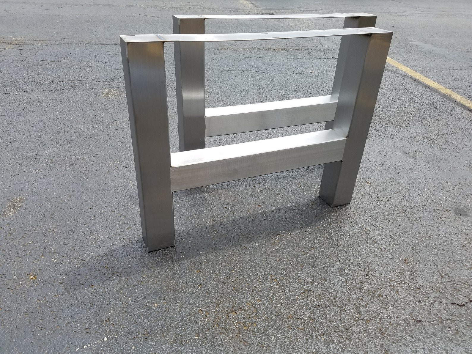 Brushed Metal Stainless Steel H-frame Table Legs Any Size - Etsy