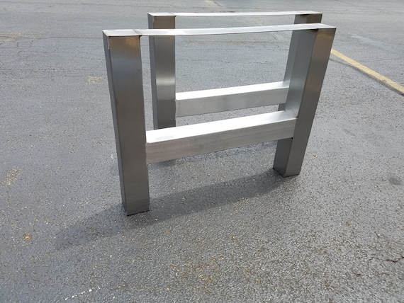 Brushed Metal Stainless Steel H-frame Table Legs Any Size - Etsy