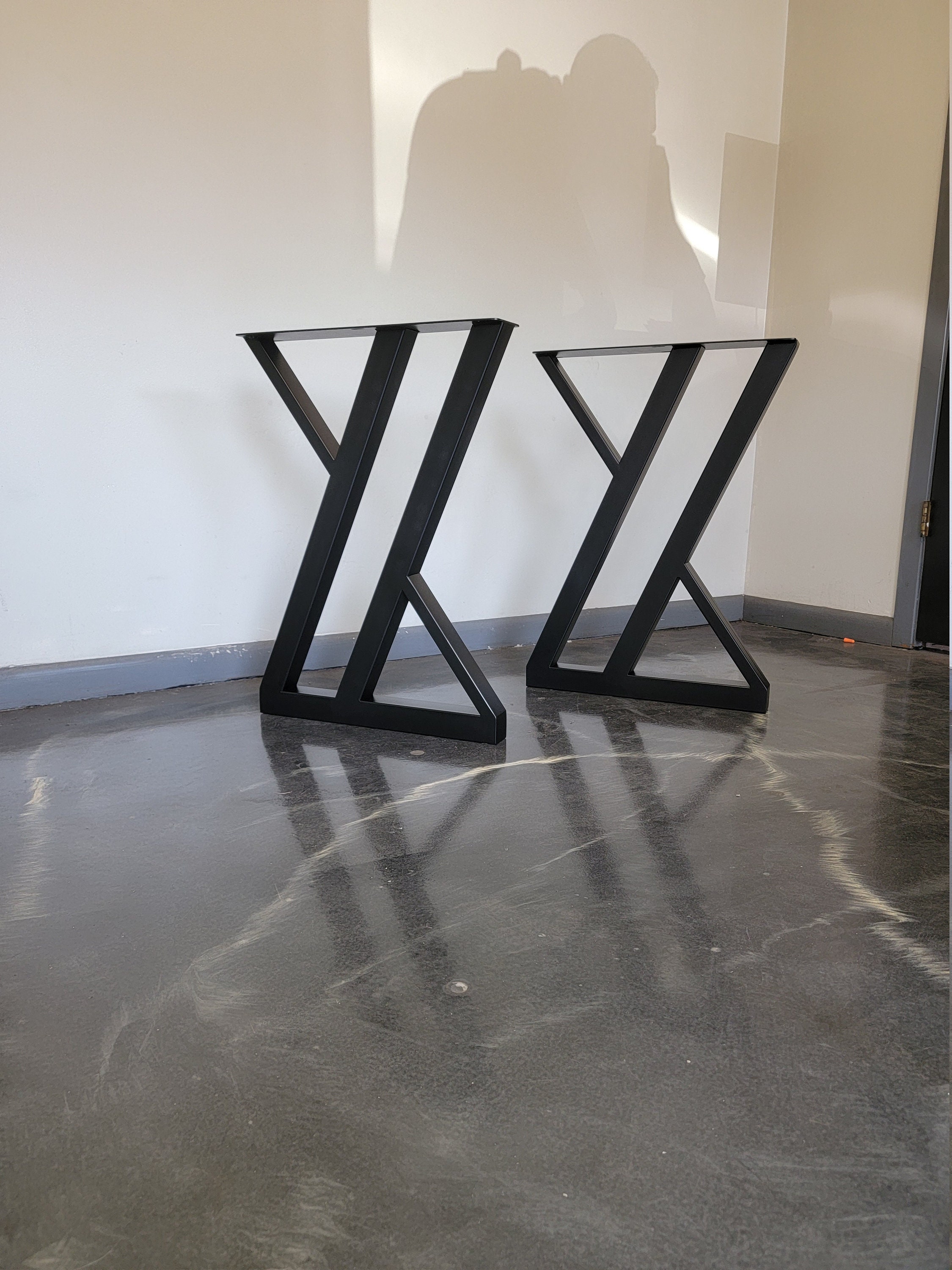Double Slant Style Metal Table Legs Any Size/color | Etsy