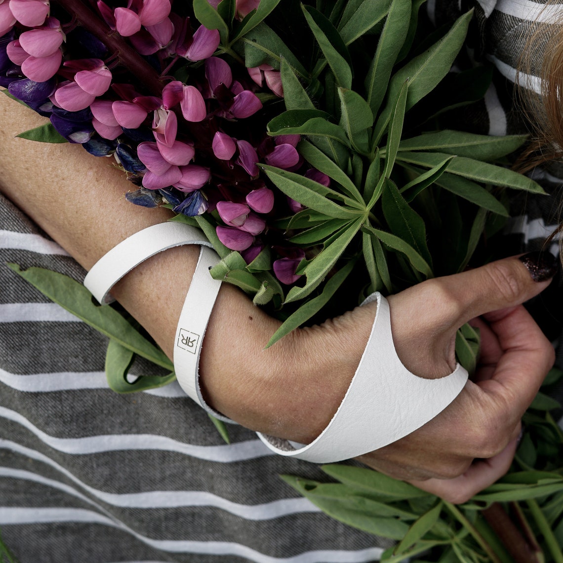 Leather Wrap Around Thumb Cuff Wrist Brace Bracelet - Etsy