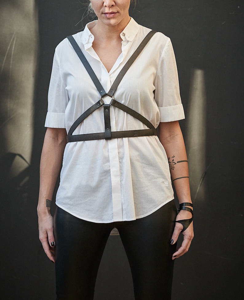 Leather Body Harness With Ring Detail - Etsy