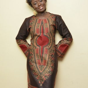 A Beautiful Dashiki Dress With Long Bell Sleeves - Etsy