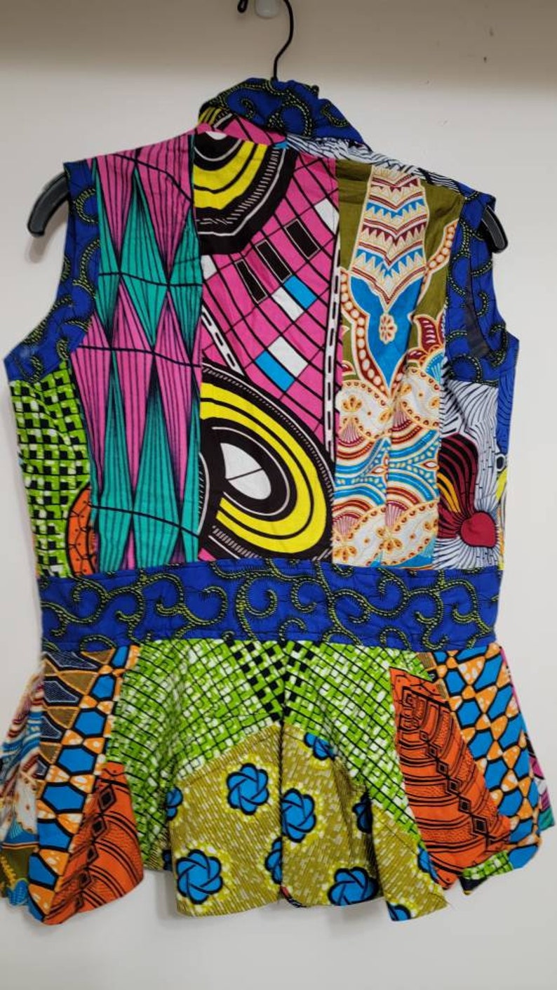 African Print Patchwork Vest - Etsy