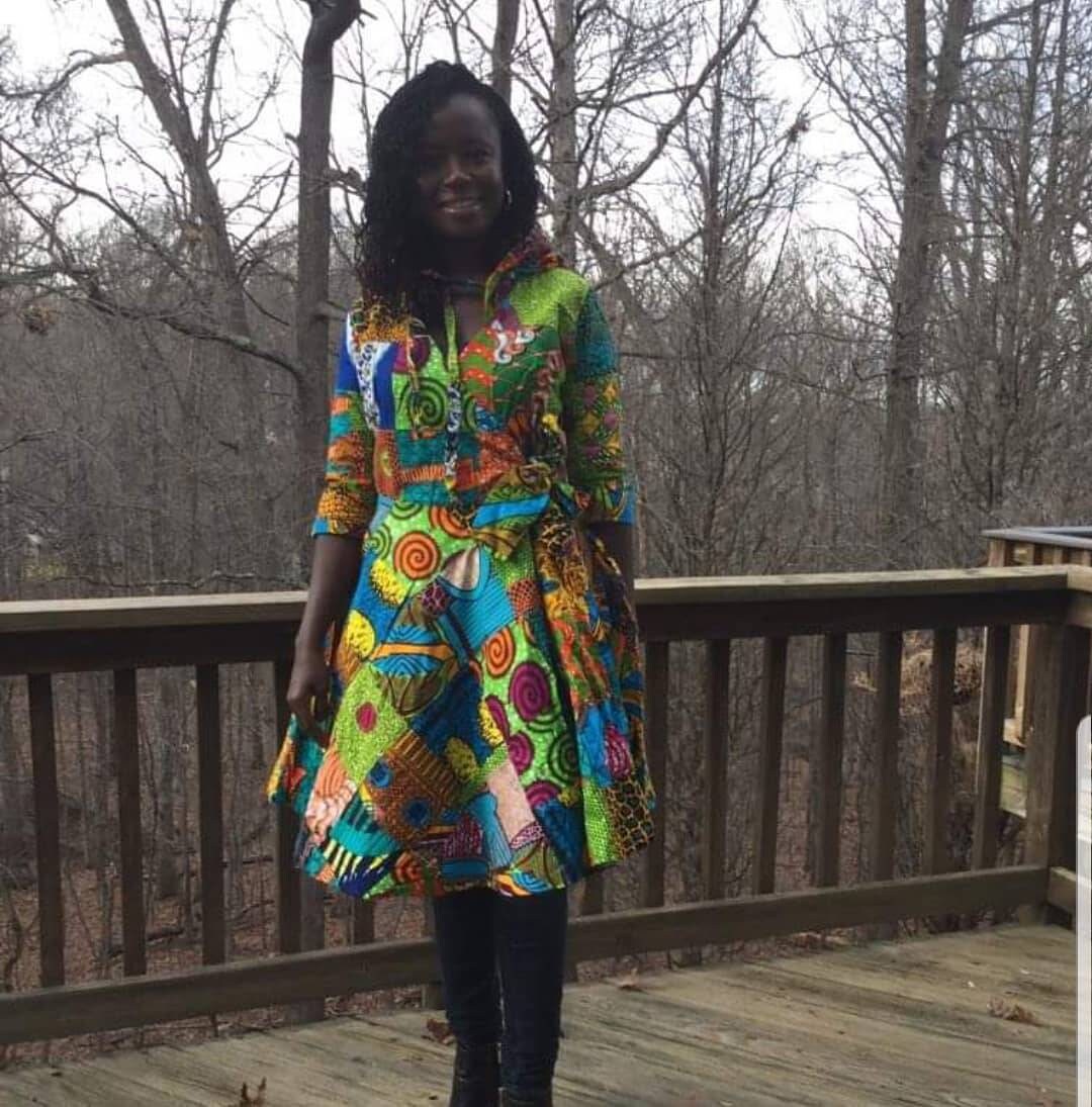 Patchwork Wrap Fress With Hood - Etsy