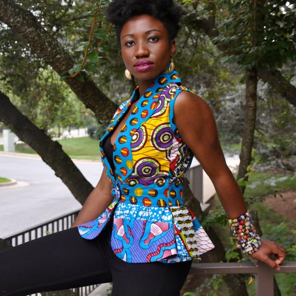 African Print Vest - Etsy