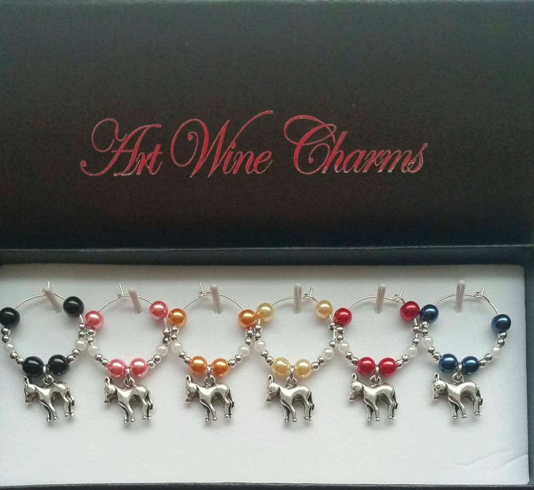 6 Donkey, Themed, Wine Charms, Farm Animals, Farm Party, Barn Party ...
