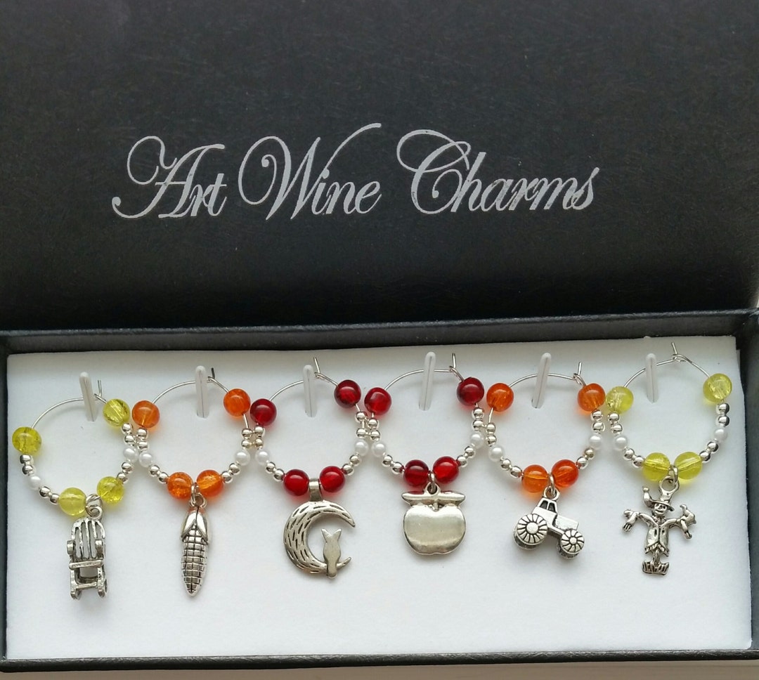 6 Farming Themed Wine Charms, Farm Wine Charms, Farm Themed Wine Charms ...