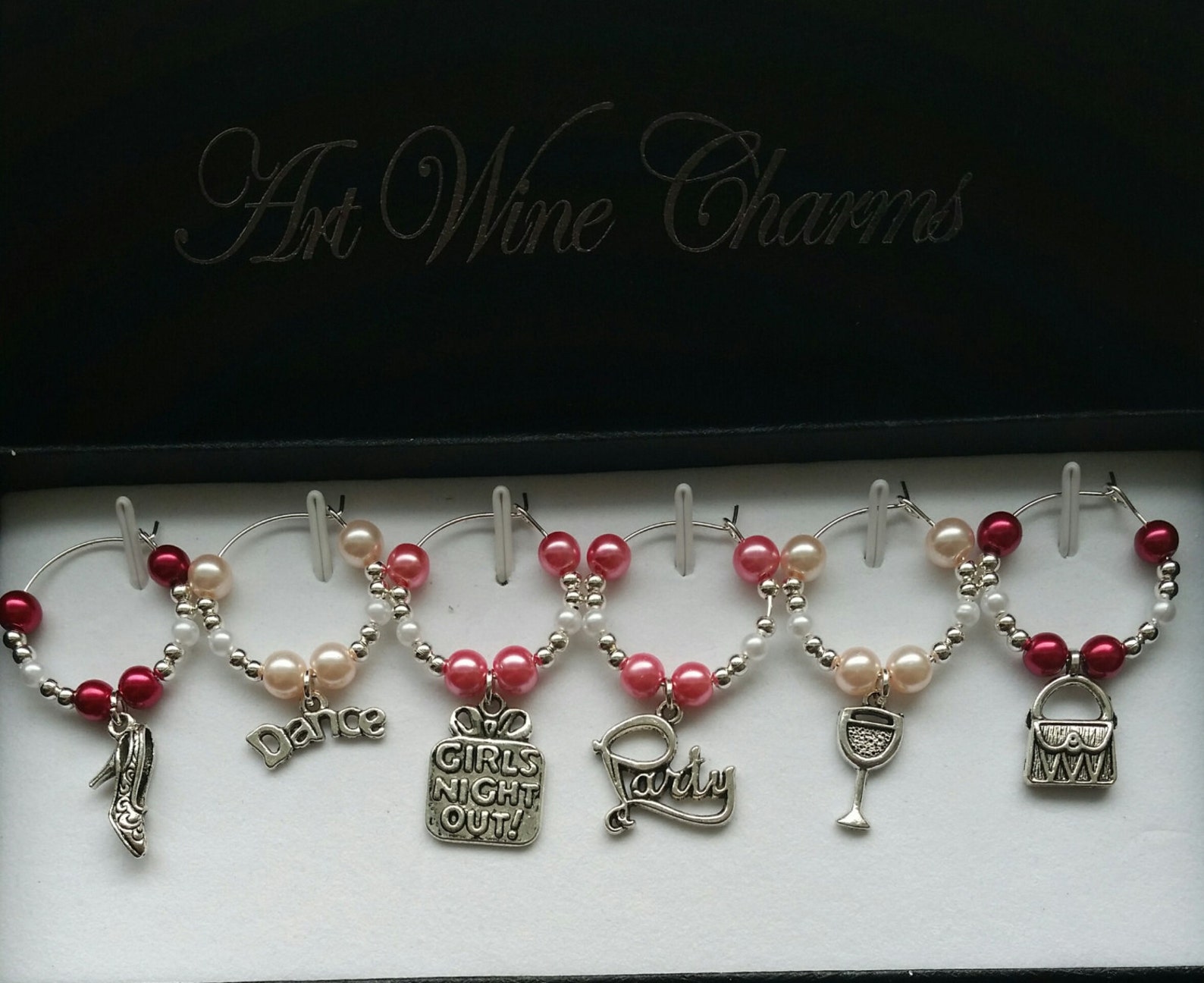 6 Girl's Night Out 2 Themed Wine Charms Bachelorette - Etsy
